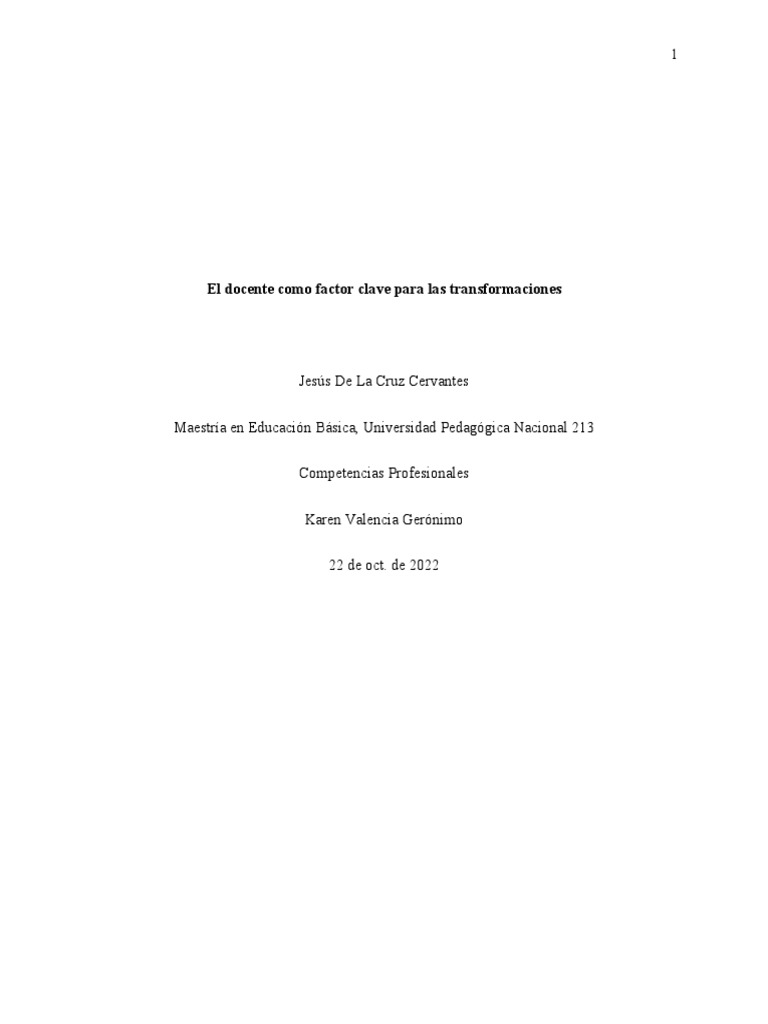 El Docente Como Factor Clave para Las Transformaciones | PDF | Maestros ... El Docente Como Factor Clave para Las Transformaciones | PDF | Maestros ...