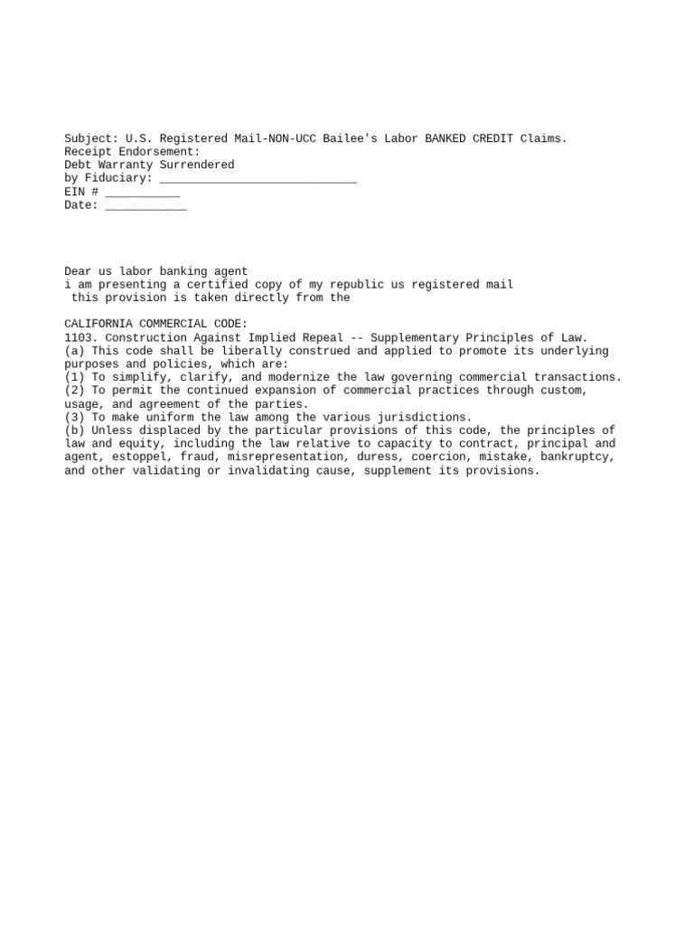 California Commercial Code Overview | PDF