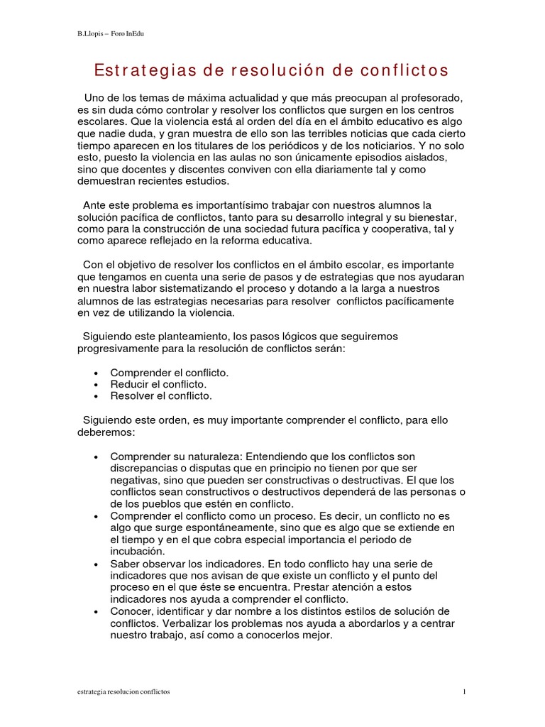 Resolucion de Conflictos - 2 | PDF | La resolución de conflictos