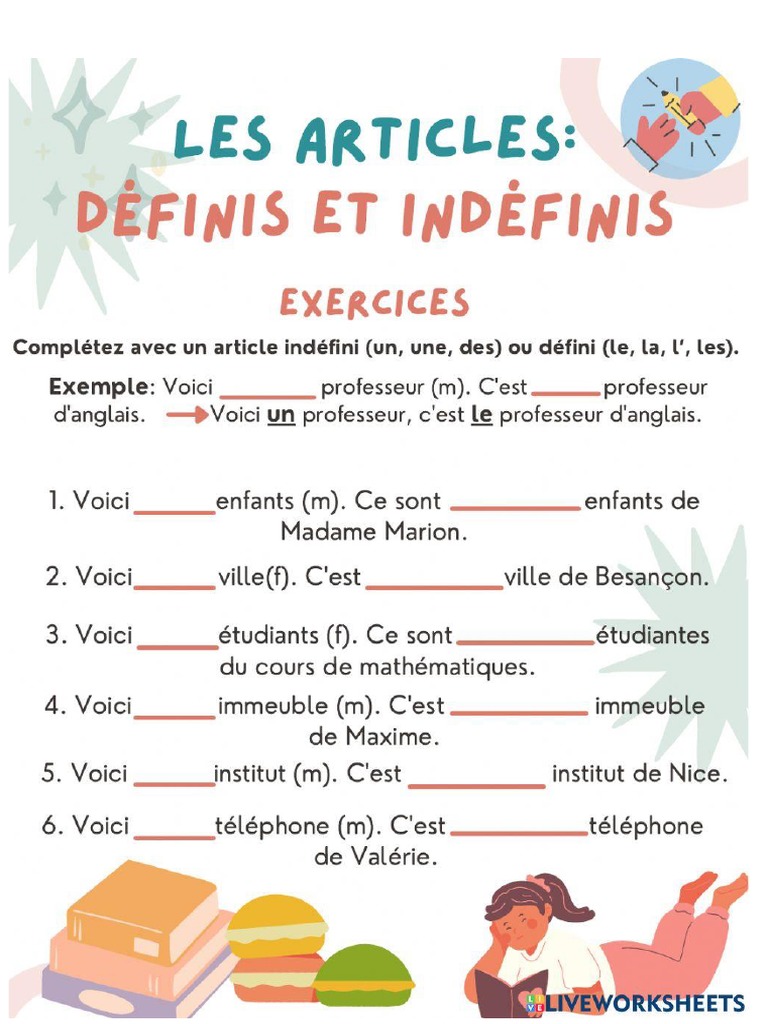Les Articles Définis Et Indéfinis - Bas2 | PDF