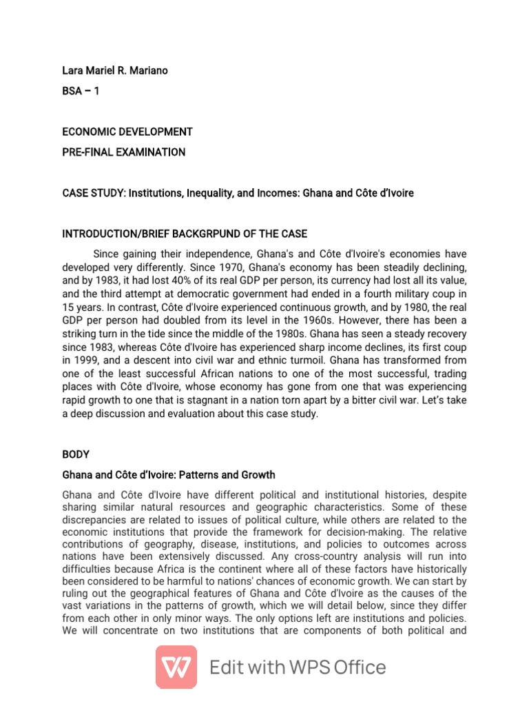 Ghana and Côte D'ivoire Case Study | PDF