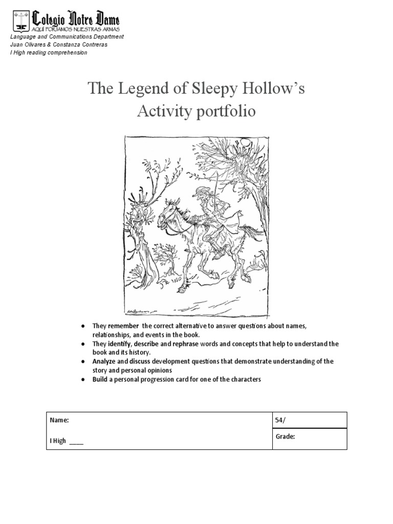 "Legend of Sleepy Hollow Comprehension Guide" | PDF