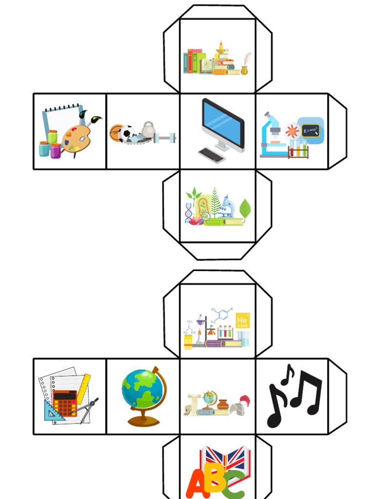School Subjects Dice Game | PDF