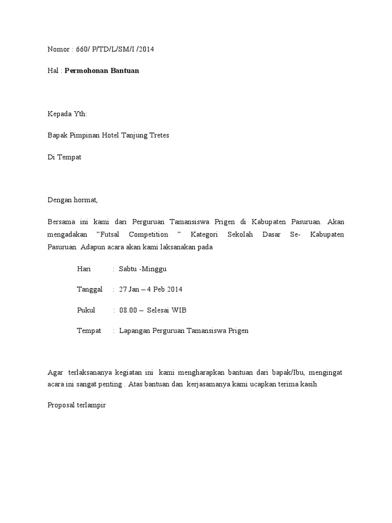 91.contoh Contoh Proposal Lomba Futsal Di Sekolah File | PDF