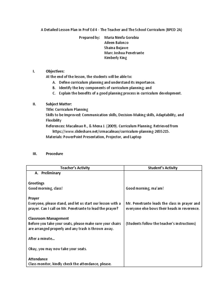 A Detailed Lesson Plan in Prof Ed 4 PDF | PDF