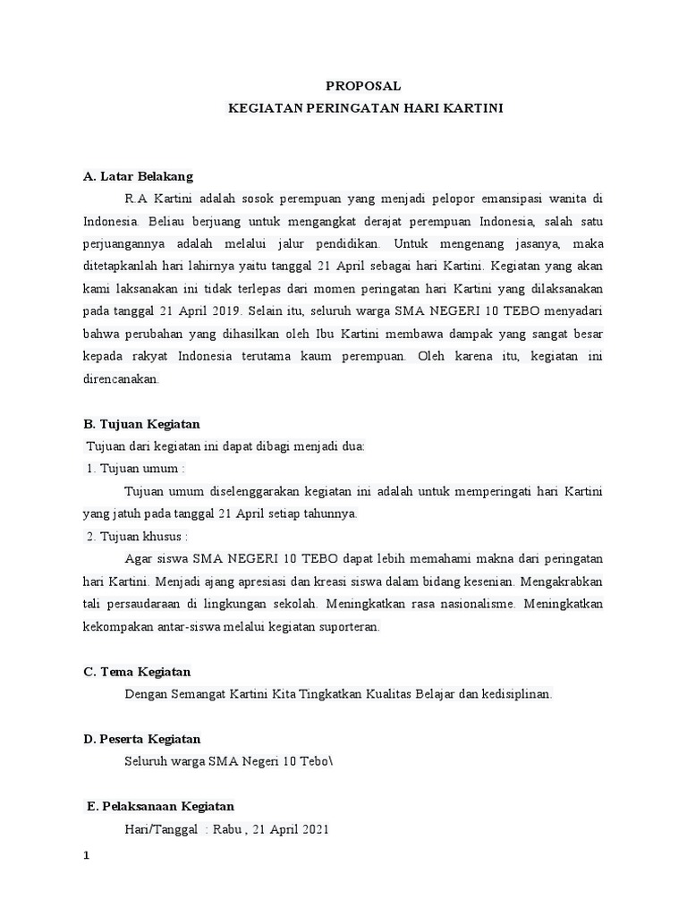 Proposal Hari Kartini Revisi | PDF