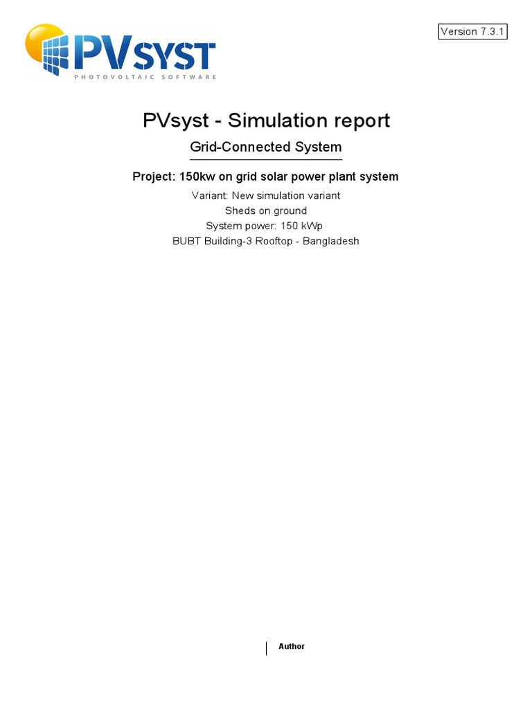150kw On Grid Solar Power Plant System - Project - VC1-Report | PDF ...
