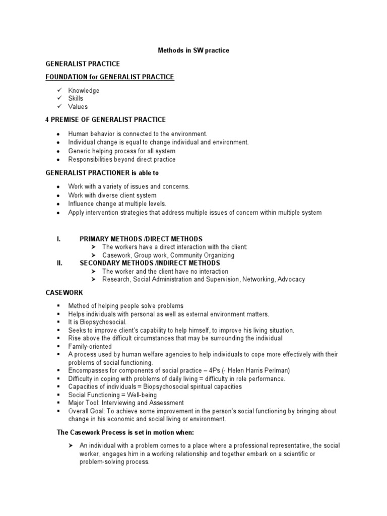 SW1 (Methods in SW Practice) | PDF