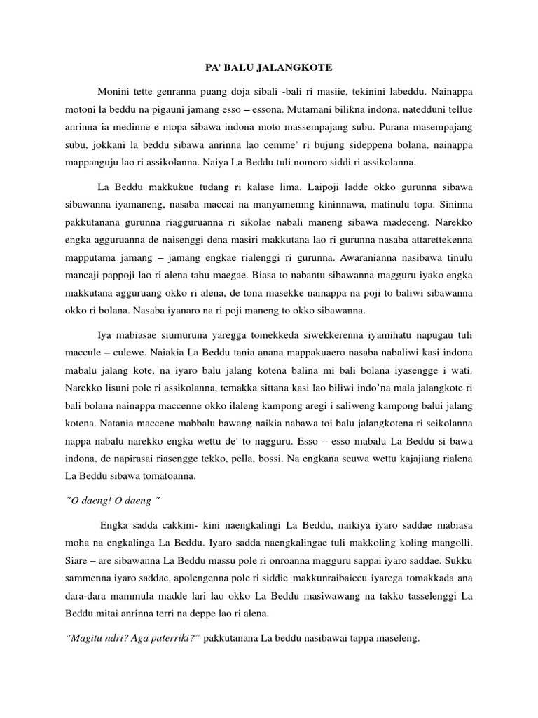 Cerpen Bahasa Daerah | PDF