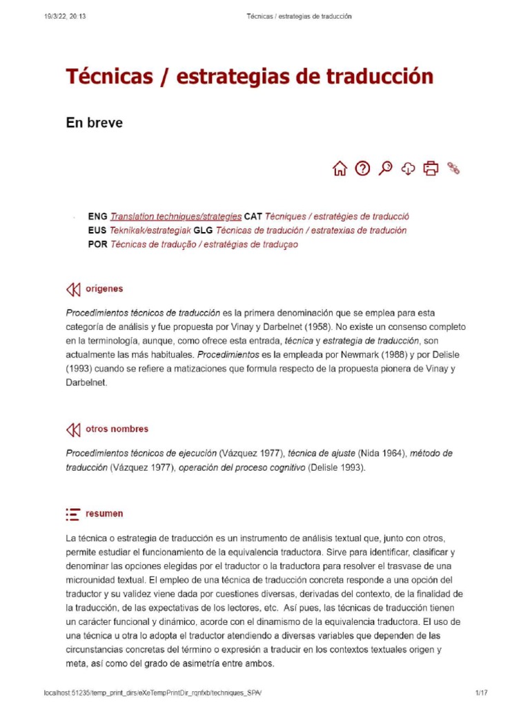 Técnicas de Traducción | PDF