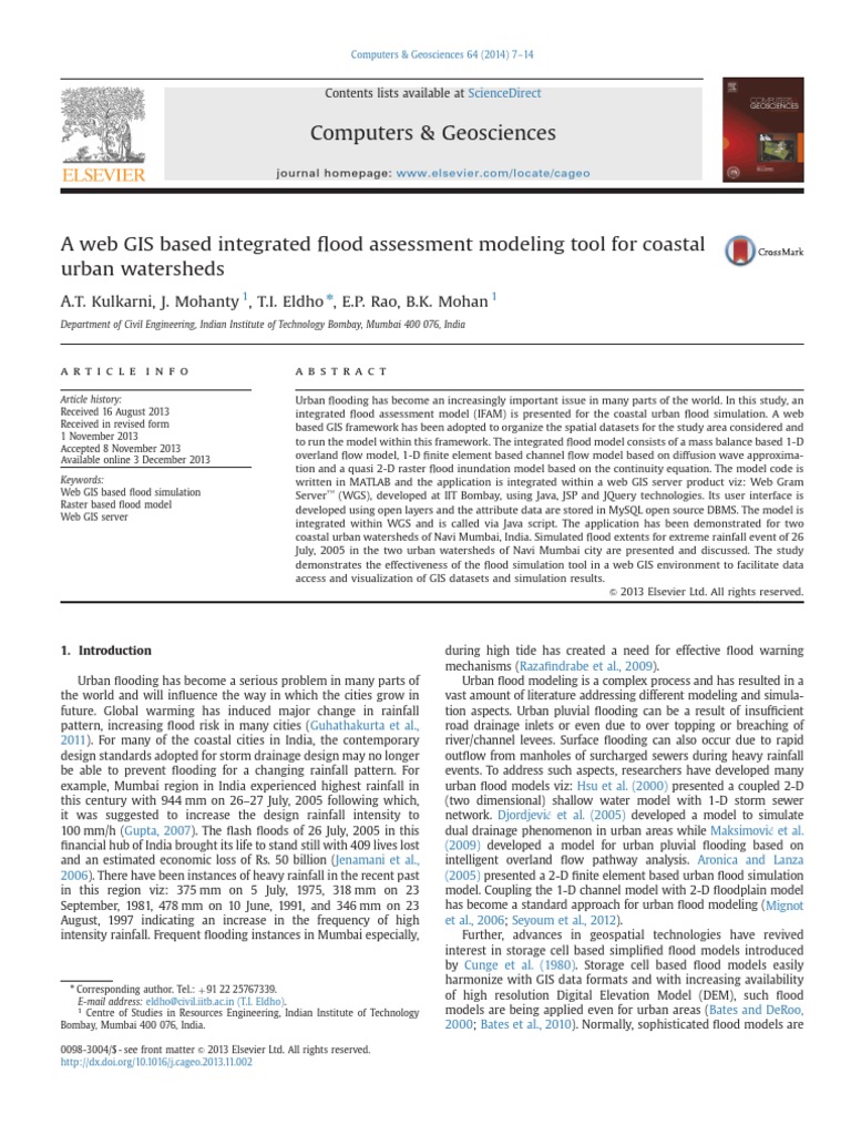 2014 A Web Gis Based Integrated Flood Assessment Modeling Tool For