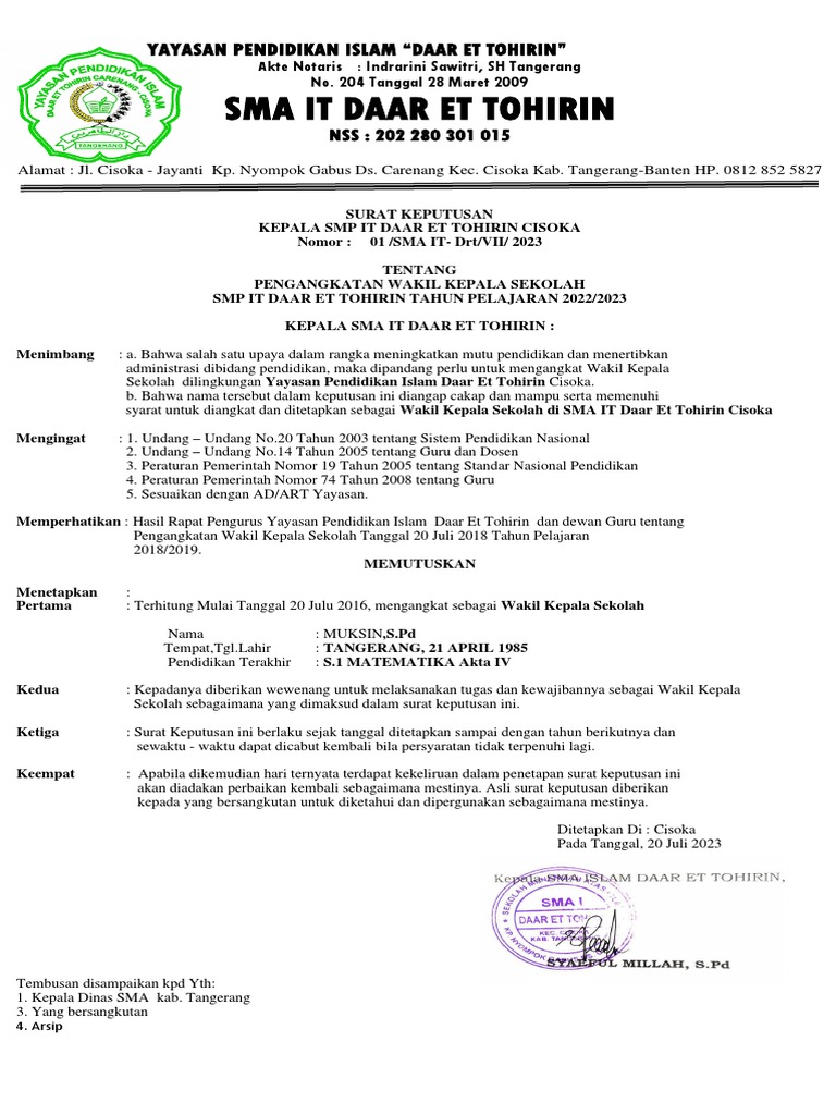 Daar Et Tohirin SK Guru | PDF | Ilmu Sosial