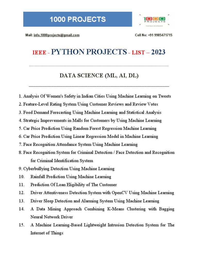 Python IEEE Projects - 2023 | PDF Python IEEE Projects - 2023 | PDF