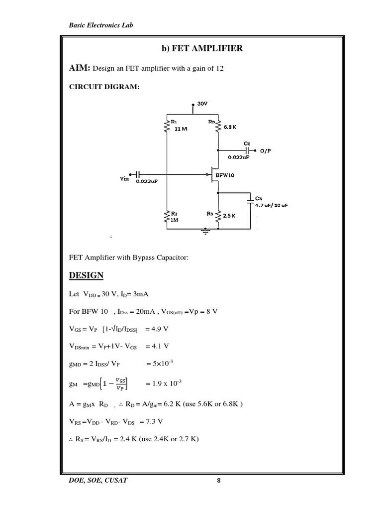 FET Amplifier Design Guide | PDF