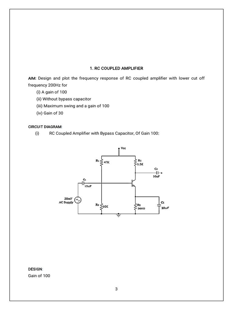 RC Coupled Amplifier | PDF
