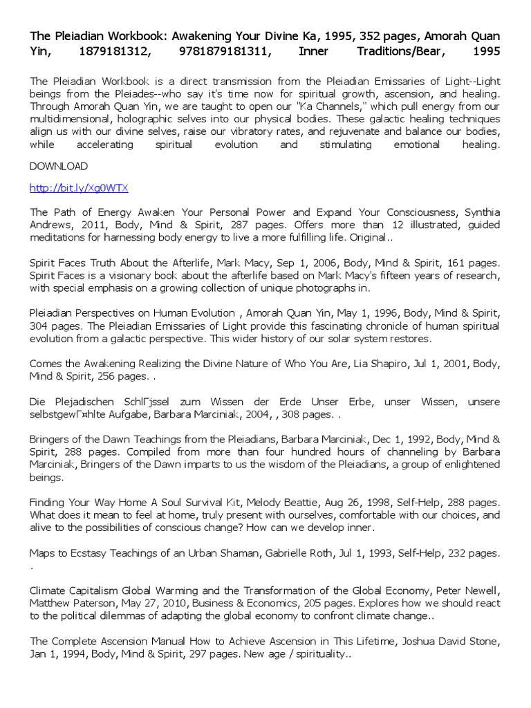 The Pleiadian Workbook Awakening Your Divine Ka | PDF