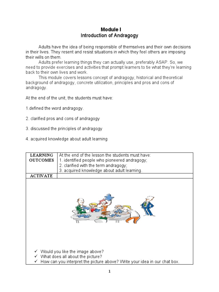 Module 1 Andragogy New | PDF
