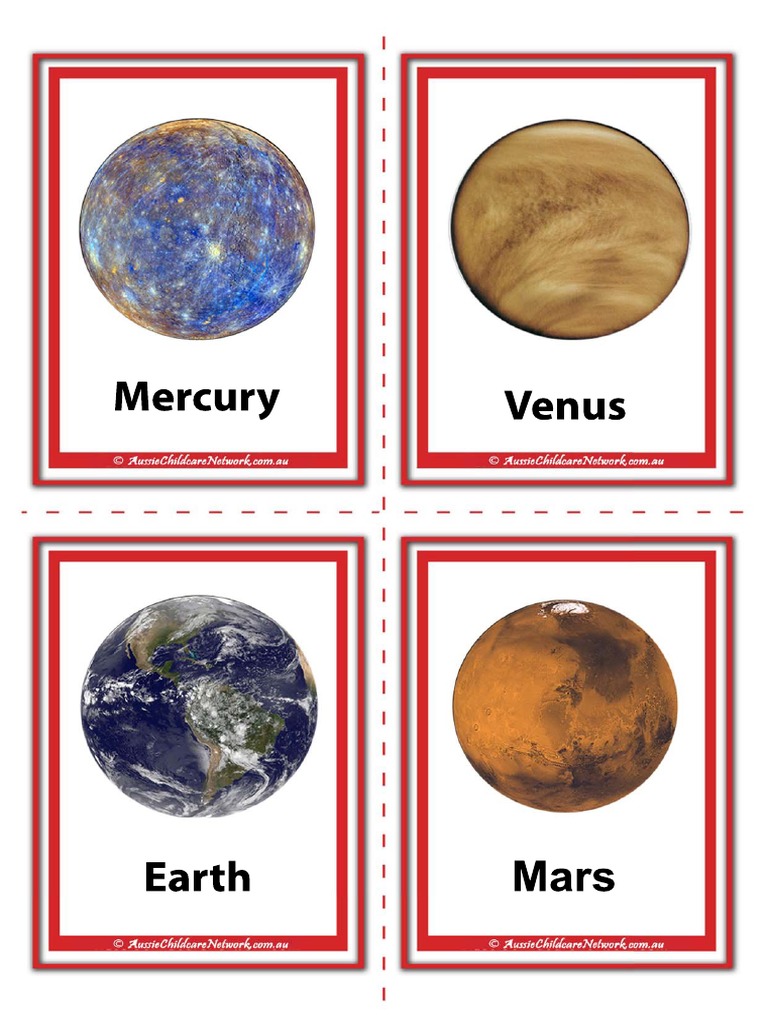 Planets Flashcards Real Set1 | PDF