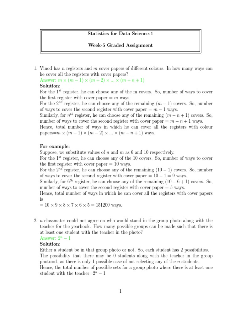Week 5 Graded Solution | PDF | Statistics | Mathematics Week 5 Graded Solution | PDF | Statistics | Mathematics