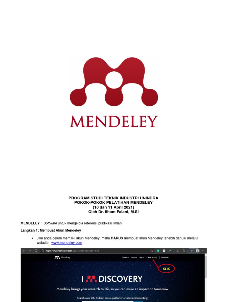 MATERI PELATIHAN MENDELEY Fix | PDF