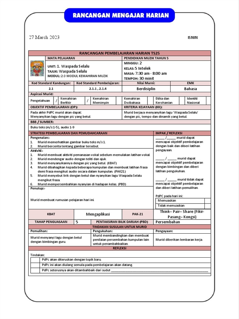 M2 D1 (Isnin, 27 Mac 2023) | PDF