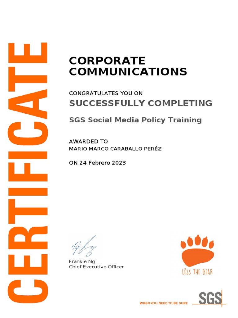 SGS Social Media Policy Training | PDF