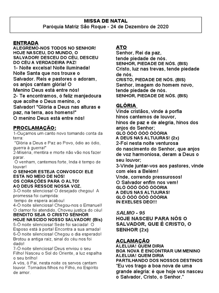 Folheto MISSA DE NATAL | PDF | Jesus | Céu