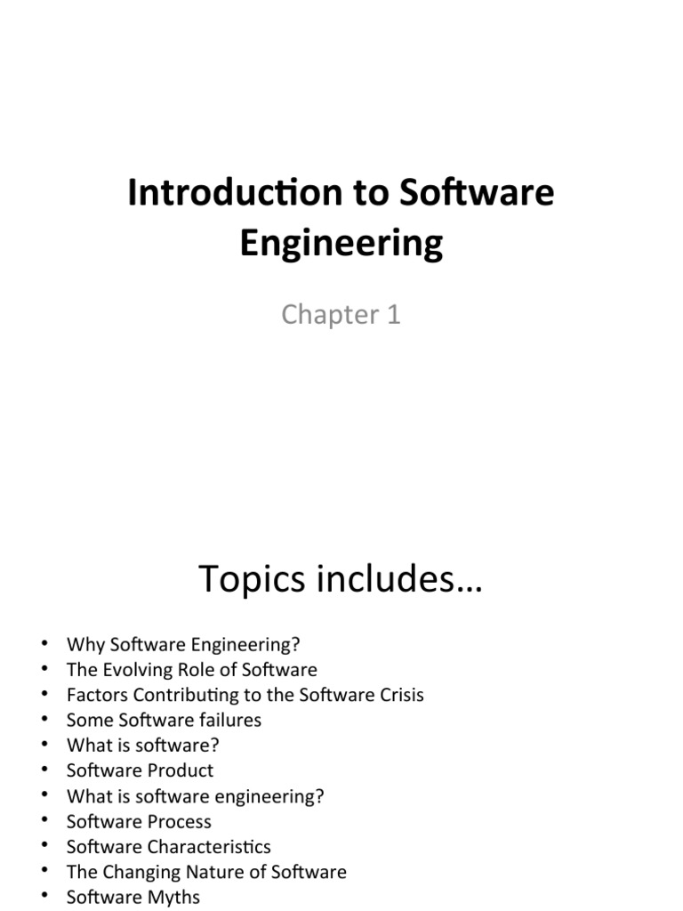 Chapter 1 - Introduction To Software Engineering | PDF | Software | Modular Programming