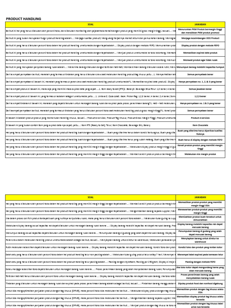 Product Handling | PDF