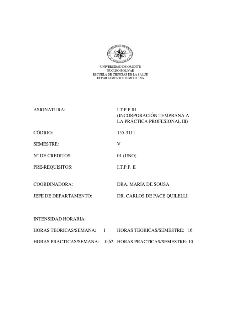 Programa de Itpp III | PDF | Ciencia y matemáticas | Informática