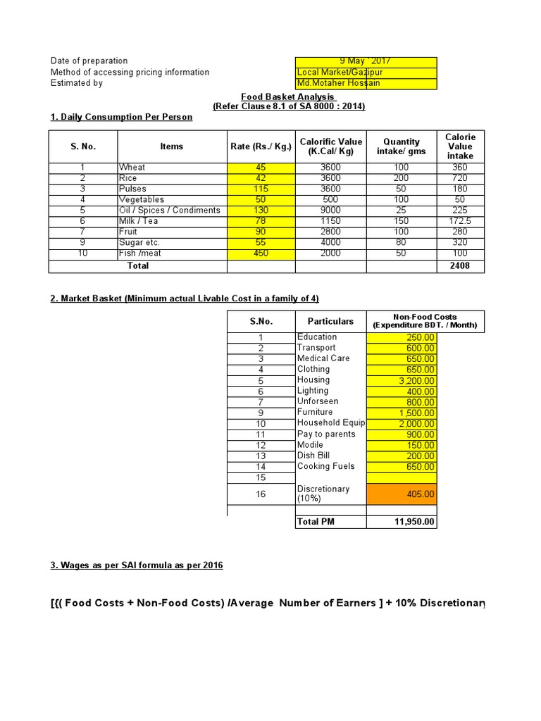 BLW Calculation | PDF