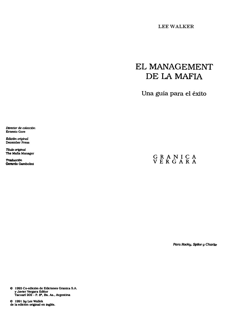 Management de La Mafia | PDF