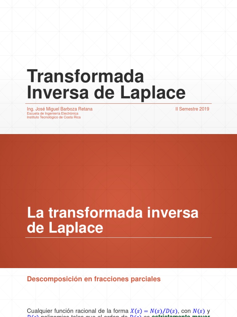 n12 Transformada Inversa de Laplace - IIS 2019 | PDF