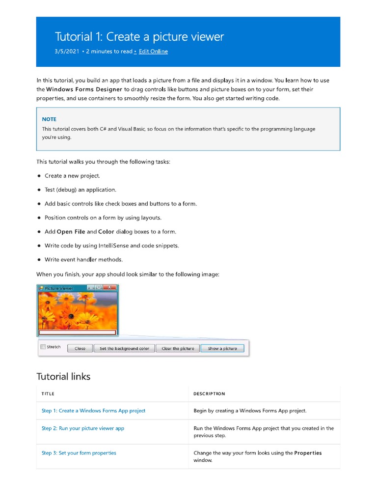 Windows Forms Tutorials | PDF