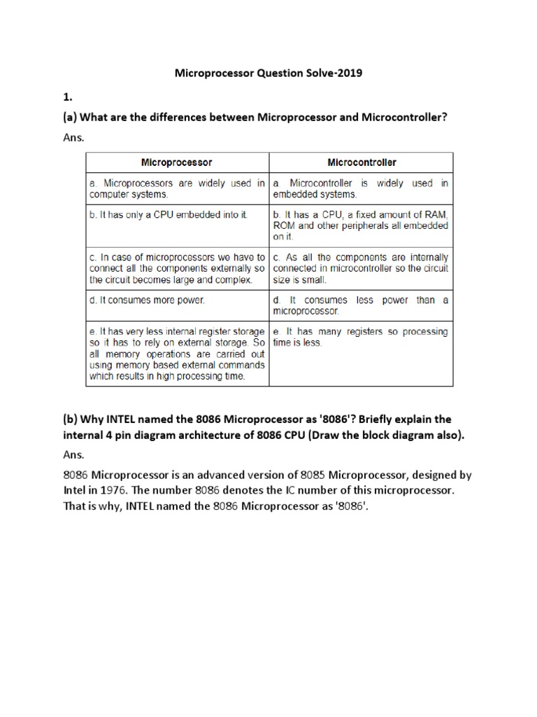 8086 Microprocessor Overview and Assembly | PDF | Central Processing ...