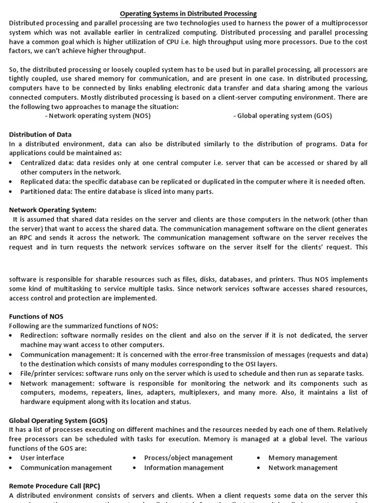 Distributed And Multiprocessor Pdf Server Computing Computer Network