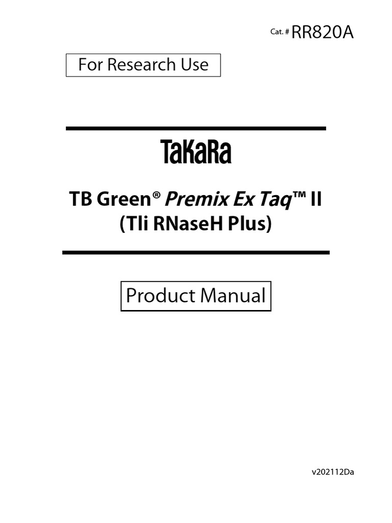 Takara SYBR Green Manual | PDF