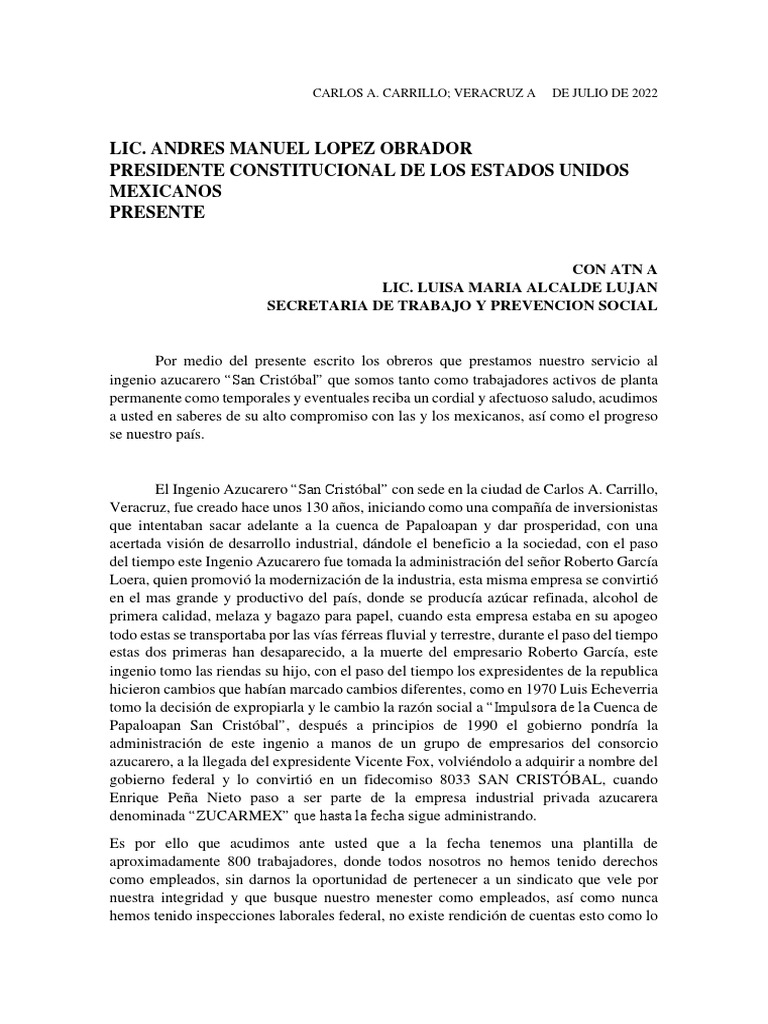 Oficio Carlos A. Carrillo | PDF | Business | México