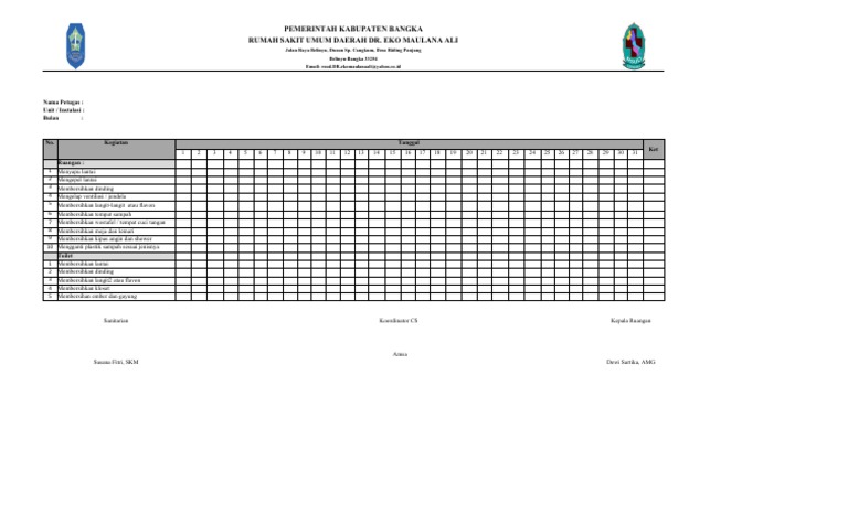 Ceklis Kebersihan Ruangan | PDF