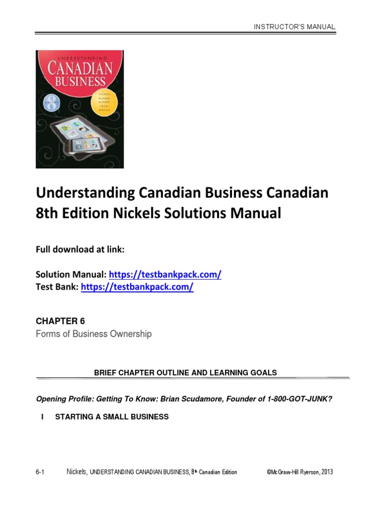 Understanding Canadian Business Canadian 8th Edition Nickels Solutions ... Understanding Canadian Business Canadian 8th Edition Nickels Solutions ...