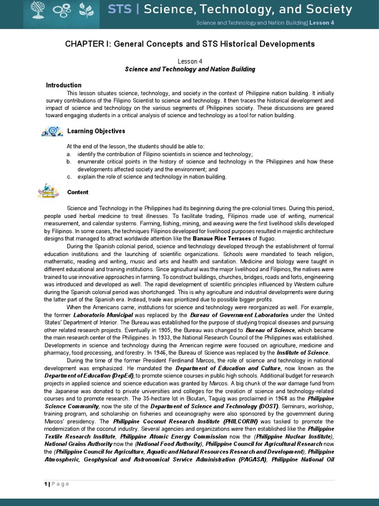 Lesson 4 - Science and Technology and Nation Building- | PDF
