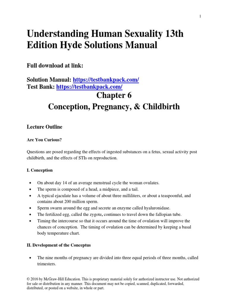 Understanding Human Sexuality 13th Edition Hyde Solutions Manual