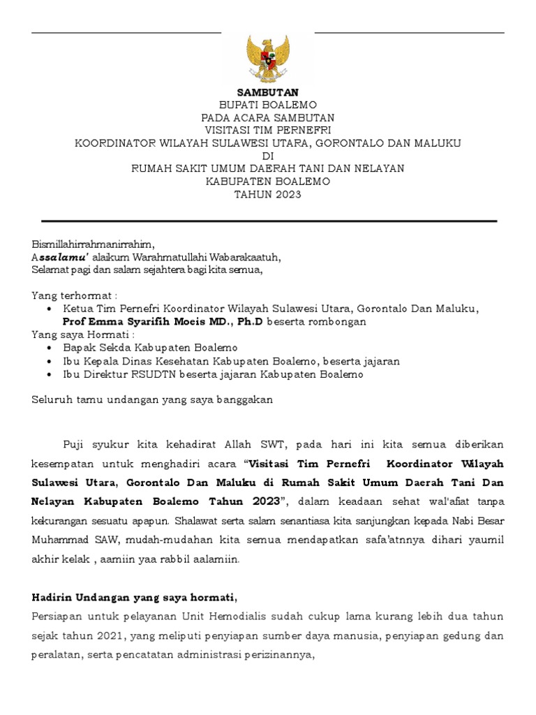 Sambutan Bupati | PDF