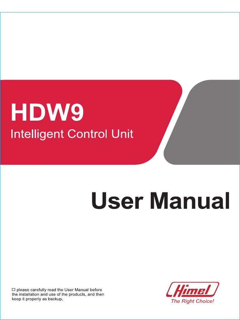 HDW9 Intelligent Control Unit User Manual | PDF