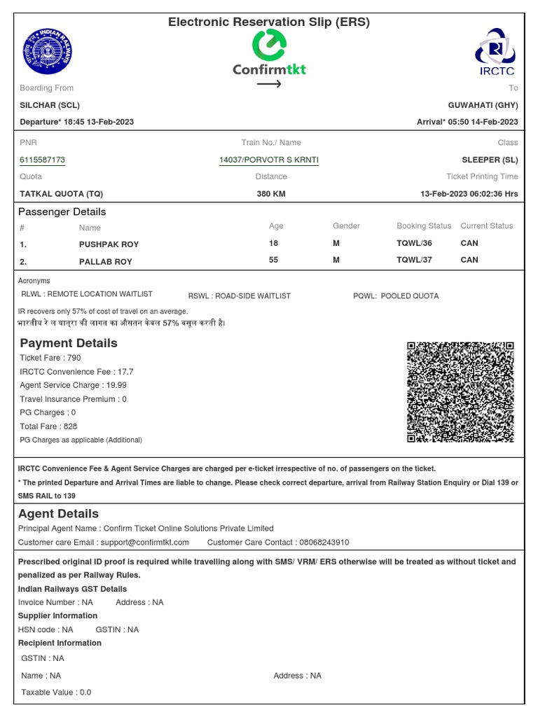 Train Ticket TK296412445E61 | PDF