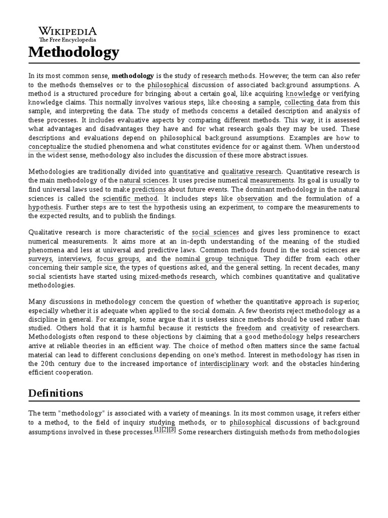 Methodology Meaning