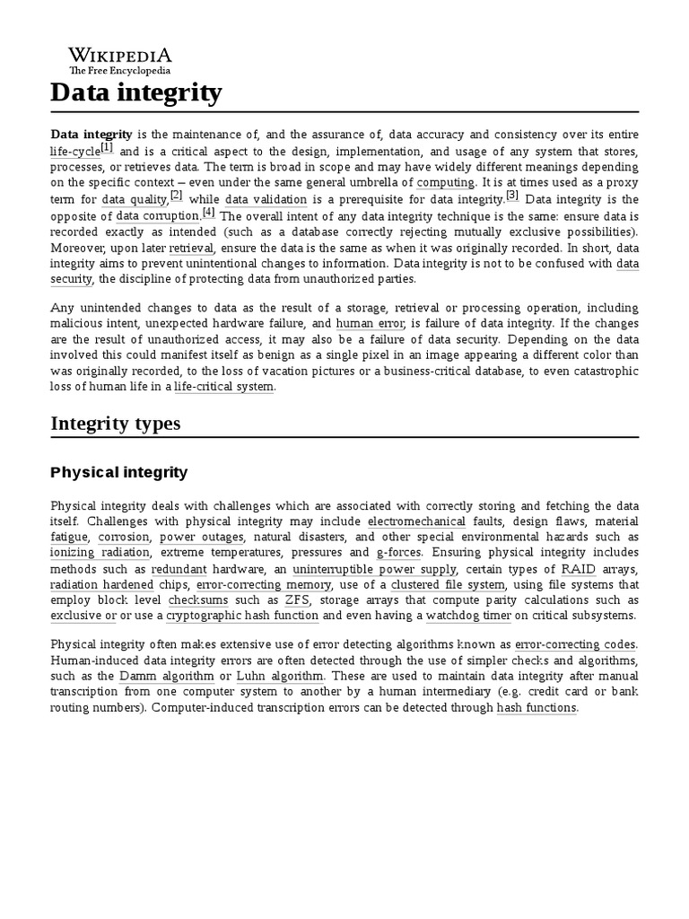 Data Integrity | PDF