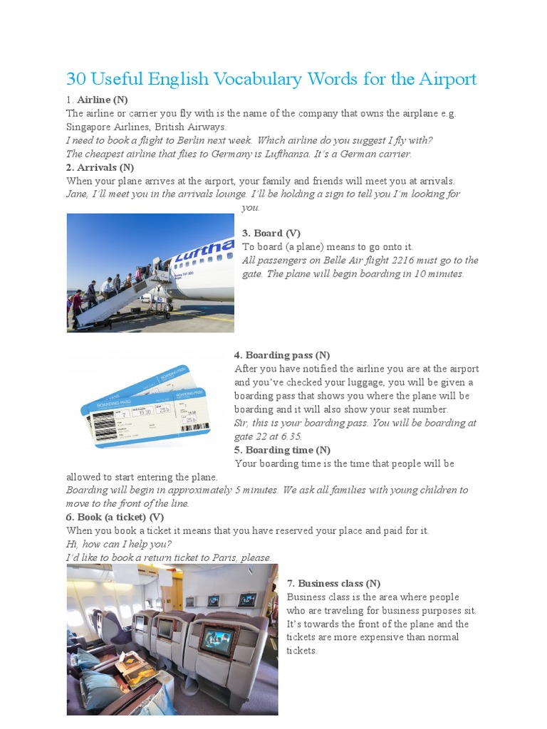 Airport English Class | PDF