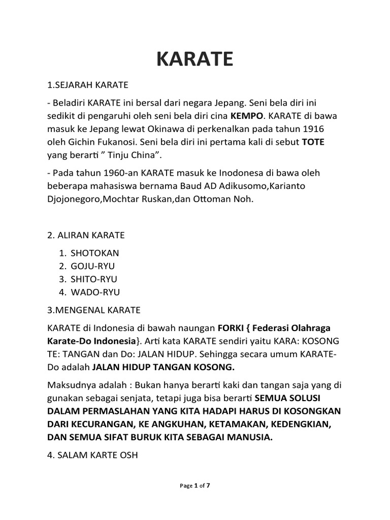 Sejarah dan Aliran Karate Shiroite | PDF | Perjalanan