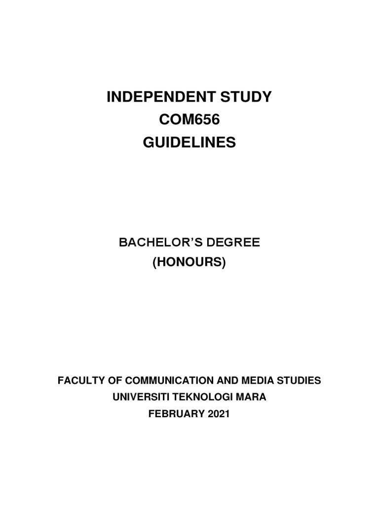 COM656 INDEPENDENT STUDY GUIDELINES (1) (2) (3) | PDF | Thought ...